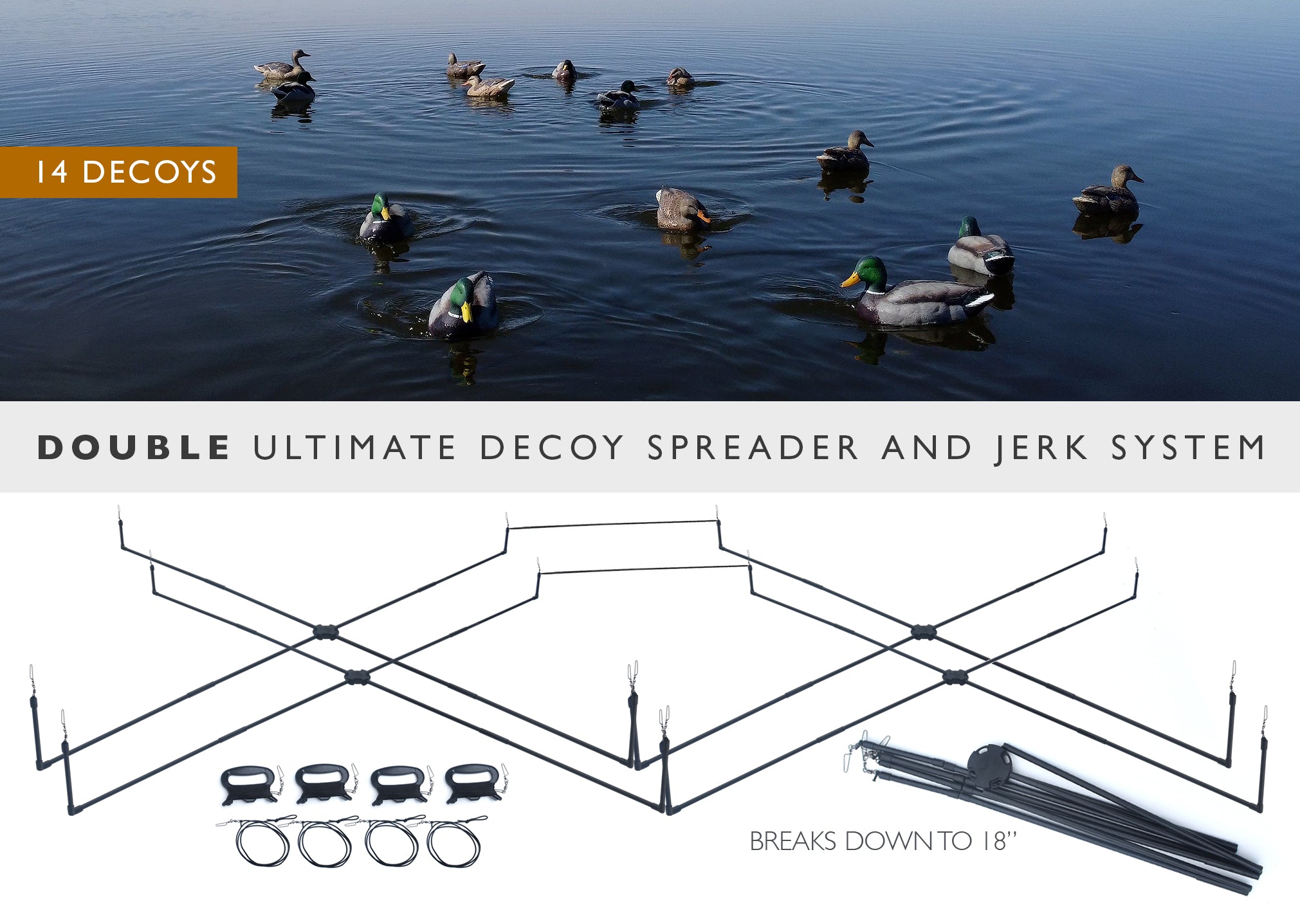 Double Ultimate Spreader System - 14 Moving Decoys – Motion Ducks, LLC