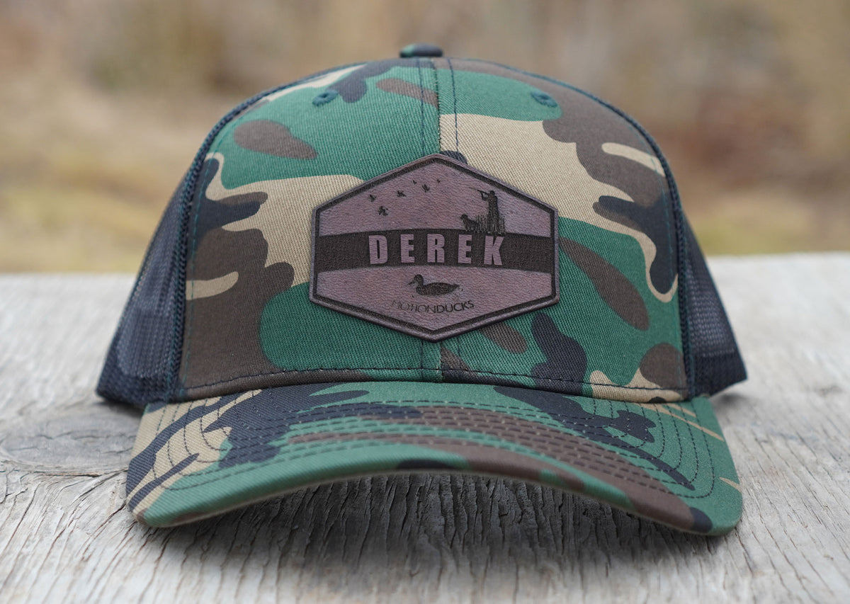 Hats - Motion Ducks, Custom Names, Fully Custom Leather Patch Hats - Motion Ducks, LLC